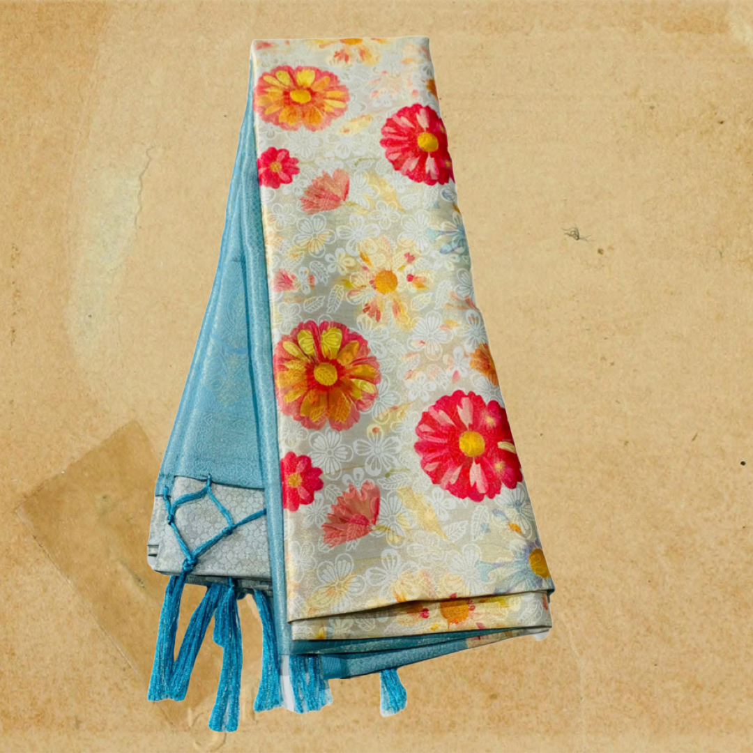 Digital Silk Saree Tussar Colour – Kumaran Silk